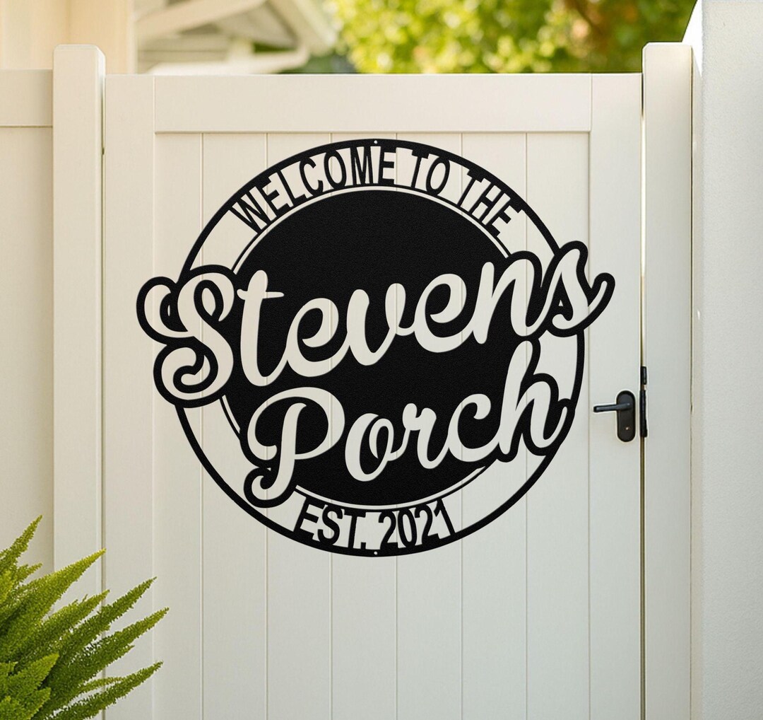 Personalized Family Porch Sign - Metal Patio Decor - Welcome Porch Wall ...