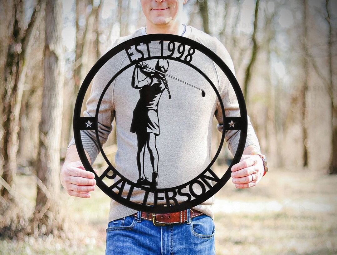 Personalized Golf Lady 19th Hole Sign Custom Wall Art for Golf Lovers ...