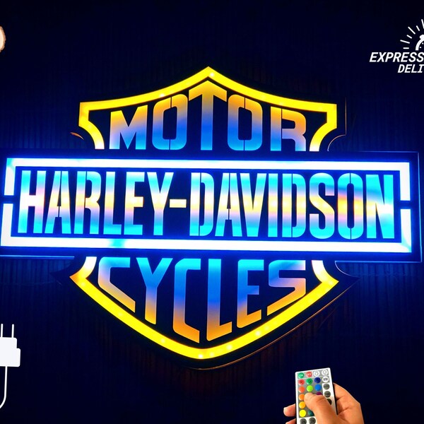 Harley Davidson Lamp - Etsy