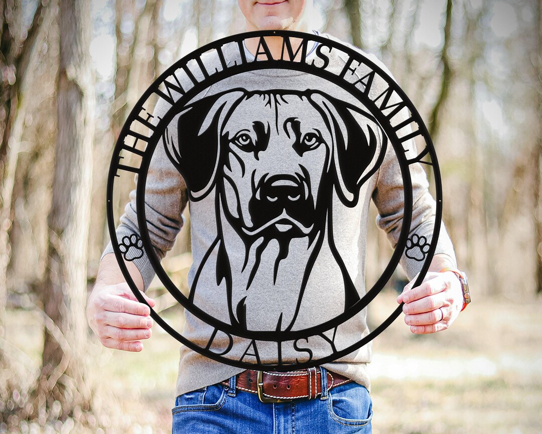 Rhodesian Ridgeback Metal Name Sign, Ridgeback Dog House Decor, Custom ...