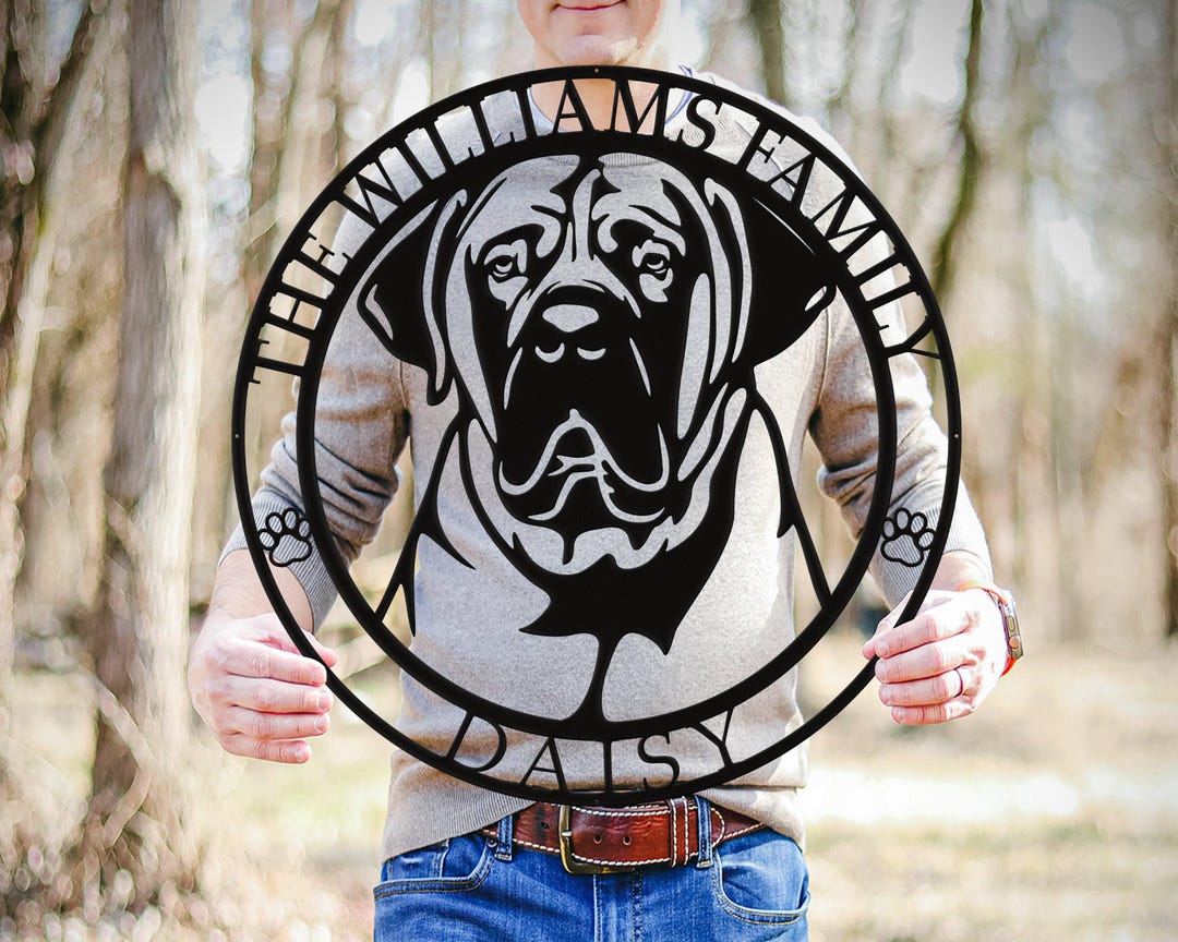 Custom Boerboel Dog Metal Sign: Family Name Welcome Decor - Etsy