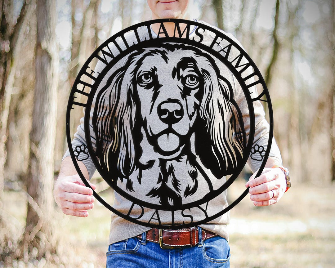 English Setter Metal Name Sign, Setter Dog House Decor, Custom Dog Sign ...
