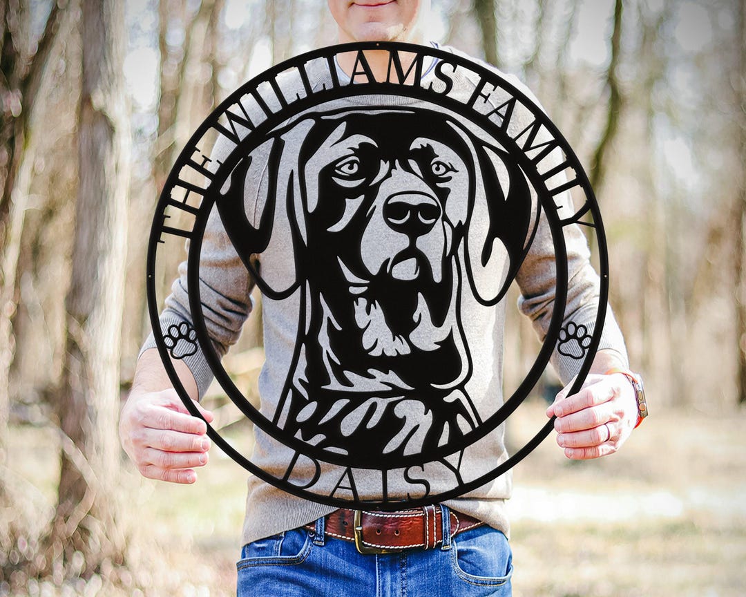 German Shorthaired Pointer Metal Sign: Custom Dog Memorial, Family Name ...