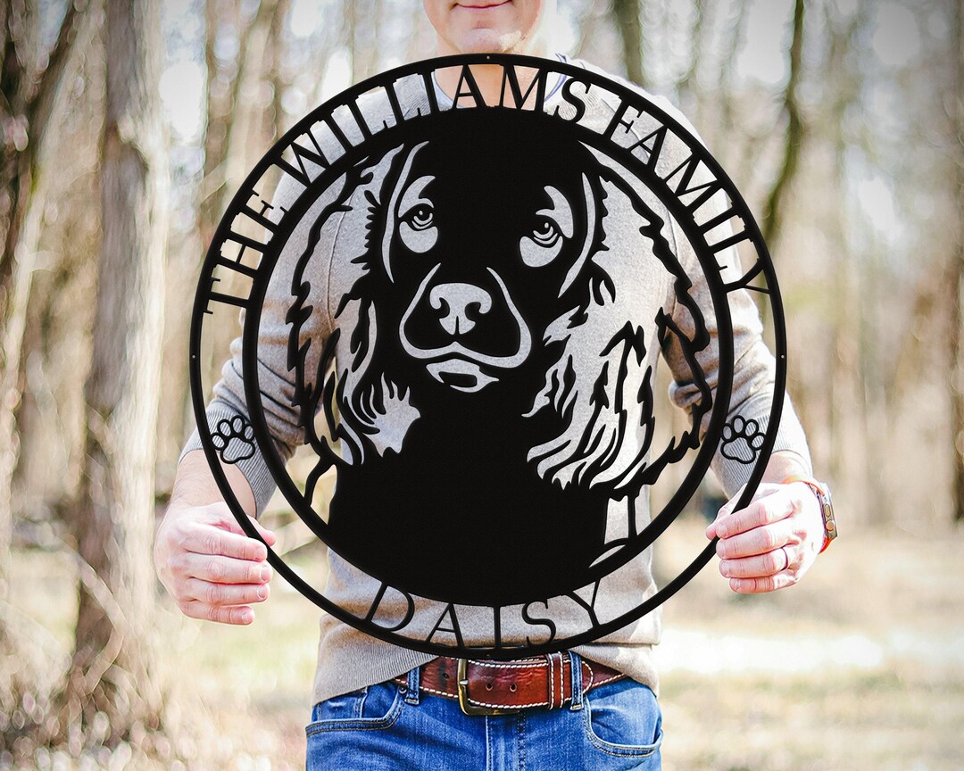 American Water Spaniel Metal Name Sign - Custom Dog House Decor, Brown ...