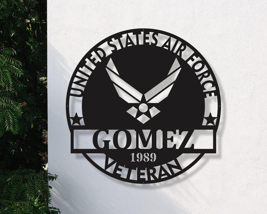 Custom Air Force Metal Name Sign, Christmas Usaf Wall Decor - Air Force ...