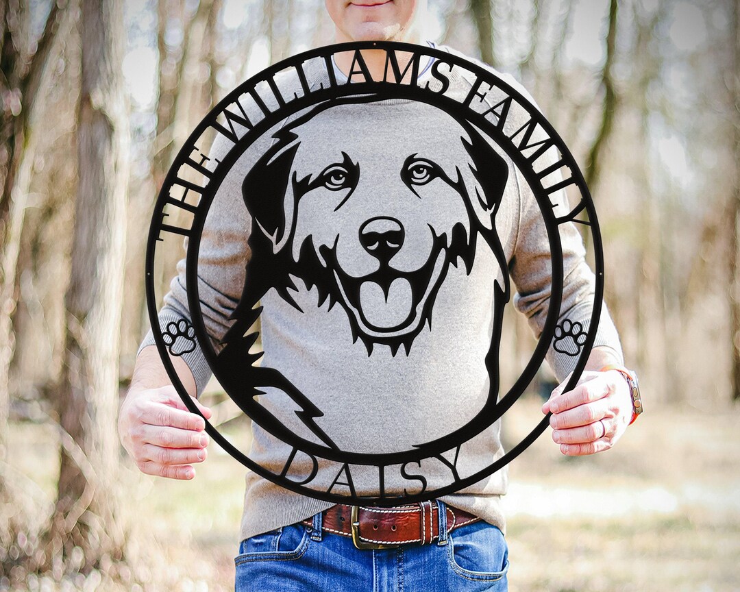 Great Pyrenees Metal Name Sign, Pyr Dog House Decor, Custom Dog Sign ...