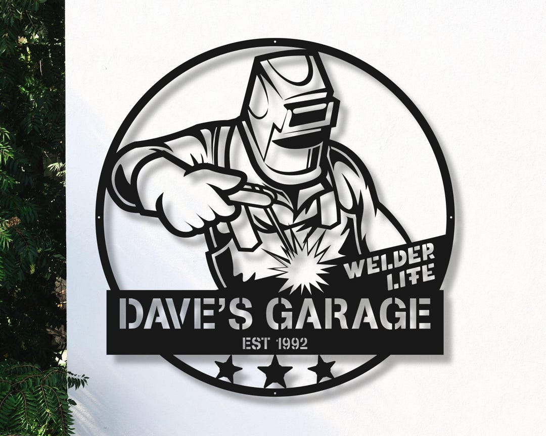 Personalized Welding Business Name Sign, Customized Home Garage Welding ...
