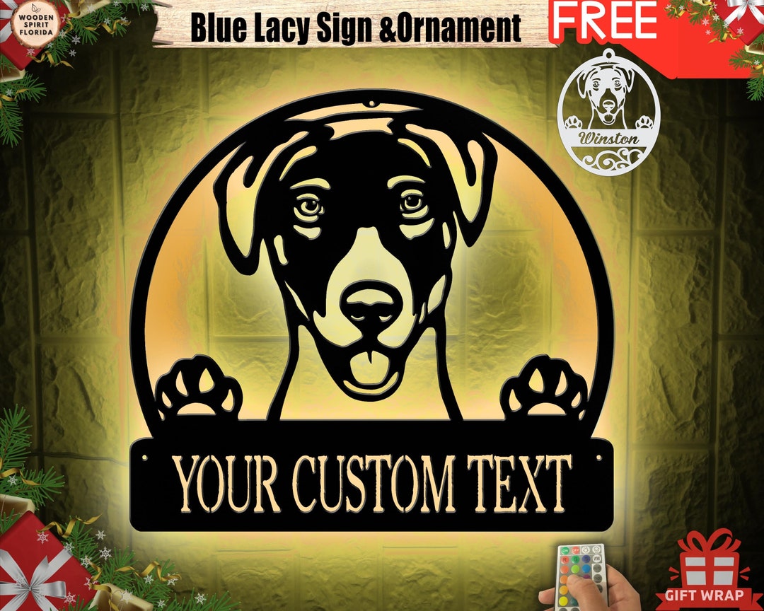 Custom Blue Lacy Wall Art With Neon Led Lights, Personalized Blue Lacy ...