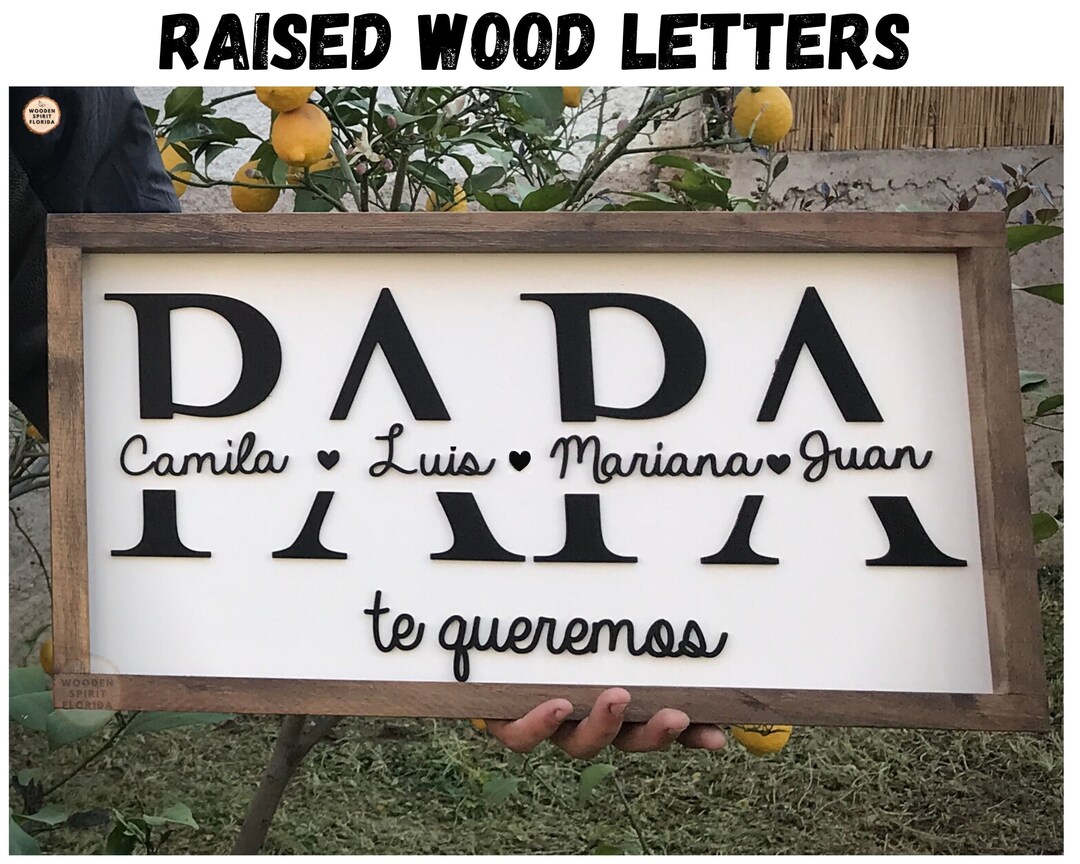 Custom Papa Fathers Day Wood Sign With Kids Names Unique Papa Gifts ...