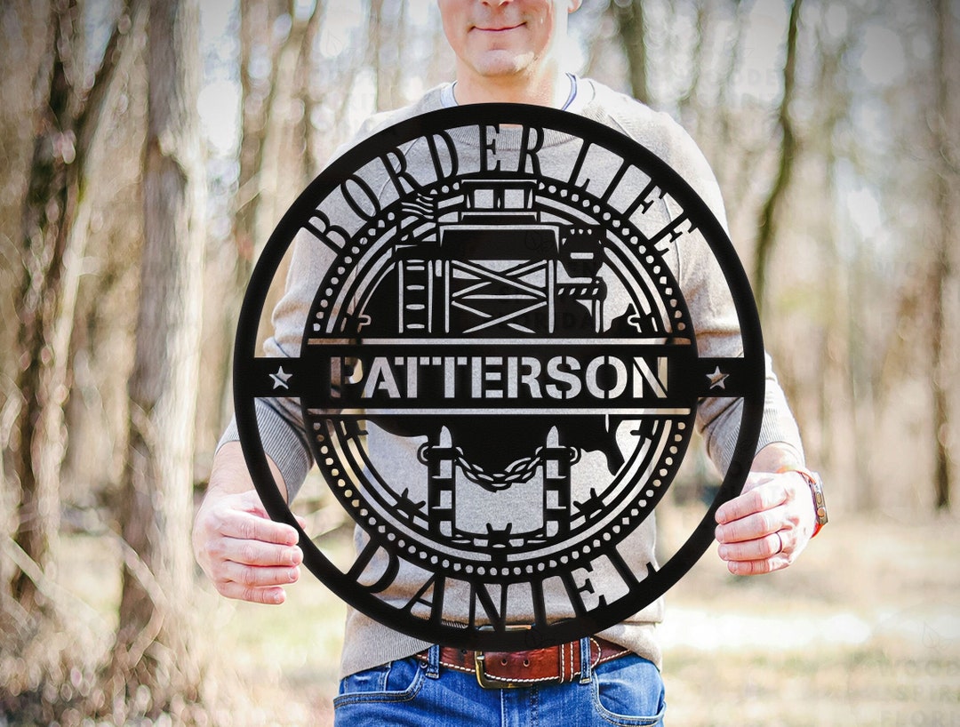 Custom Border Patrol Metal Wall Art Patriotic USA Enforcement Decor ...