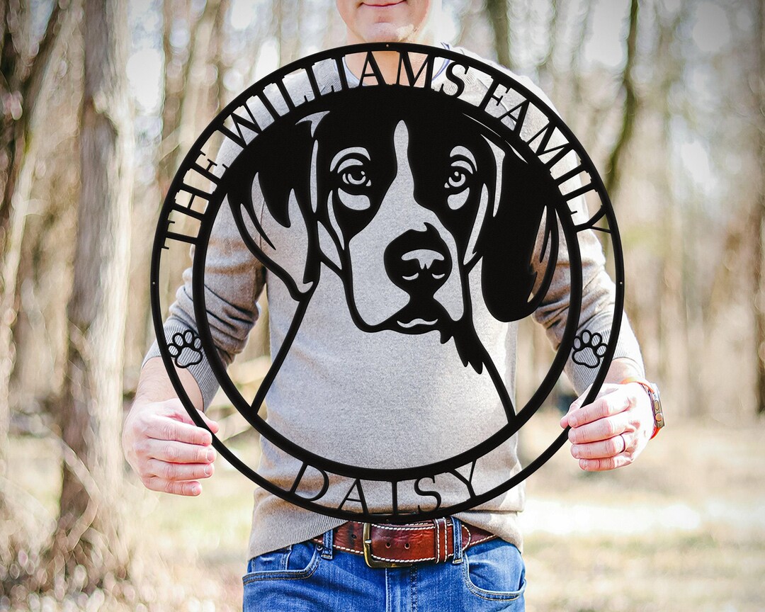 Harriers Metal Name Sign, Harrier Dog House Decor, Custom Dog Sign ...