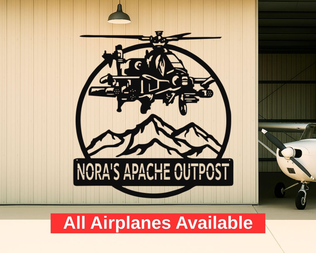 Custom Apache Helicopter Name Sign – Ah Helicopter Decor, 64E Metal ...