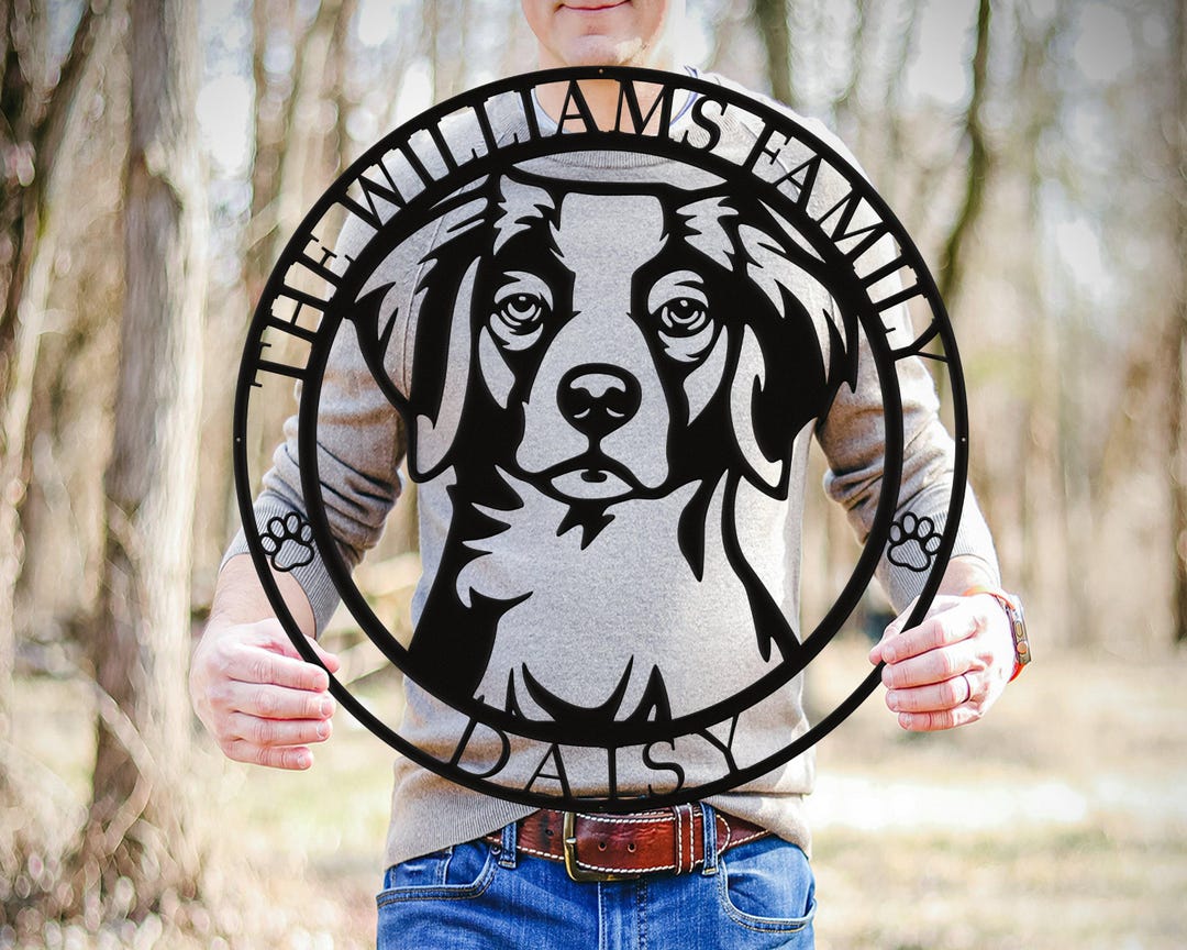 Brittany Metal Name Sign, Britt Dog House Decor, Custom Dog Sign, Front ...