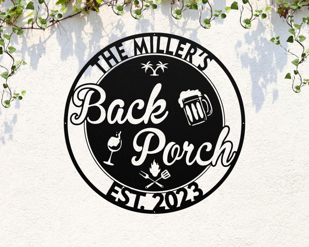 Personalized Metal Back Porch Sign: Custom Outdoor Patio Decor - Etsy