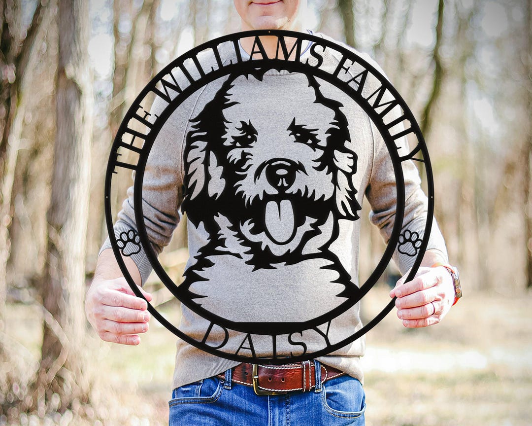 Labradoodle Metal Name Sign, Labradoodle Dog House Decor, Custom Dog ...