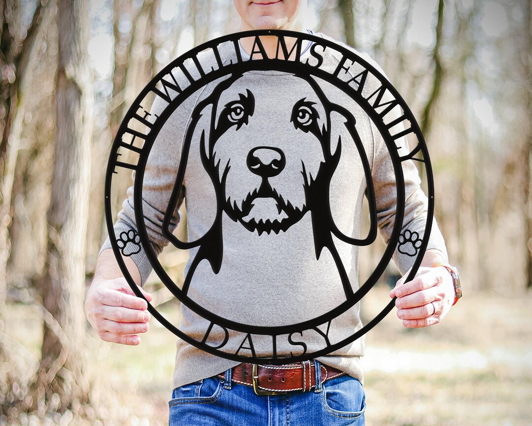 Wirehaired Vizsla Metal Name Sign, Wire Vizsla Dog House Decor, Custom ...