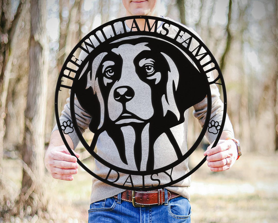 Irish Red White Setter Metal Name Sign, Irish Setter Dog House Decor ...