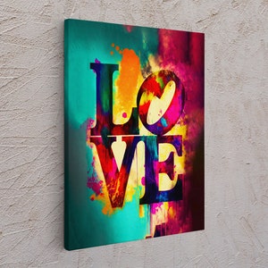Canvas Original Love Art Print - Colorful Wall Art for Your Home, Dorm ...