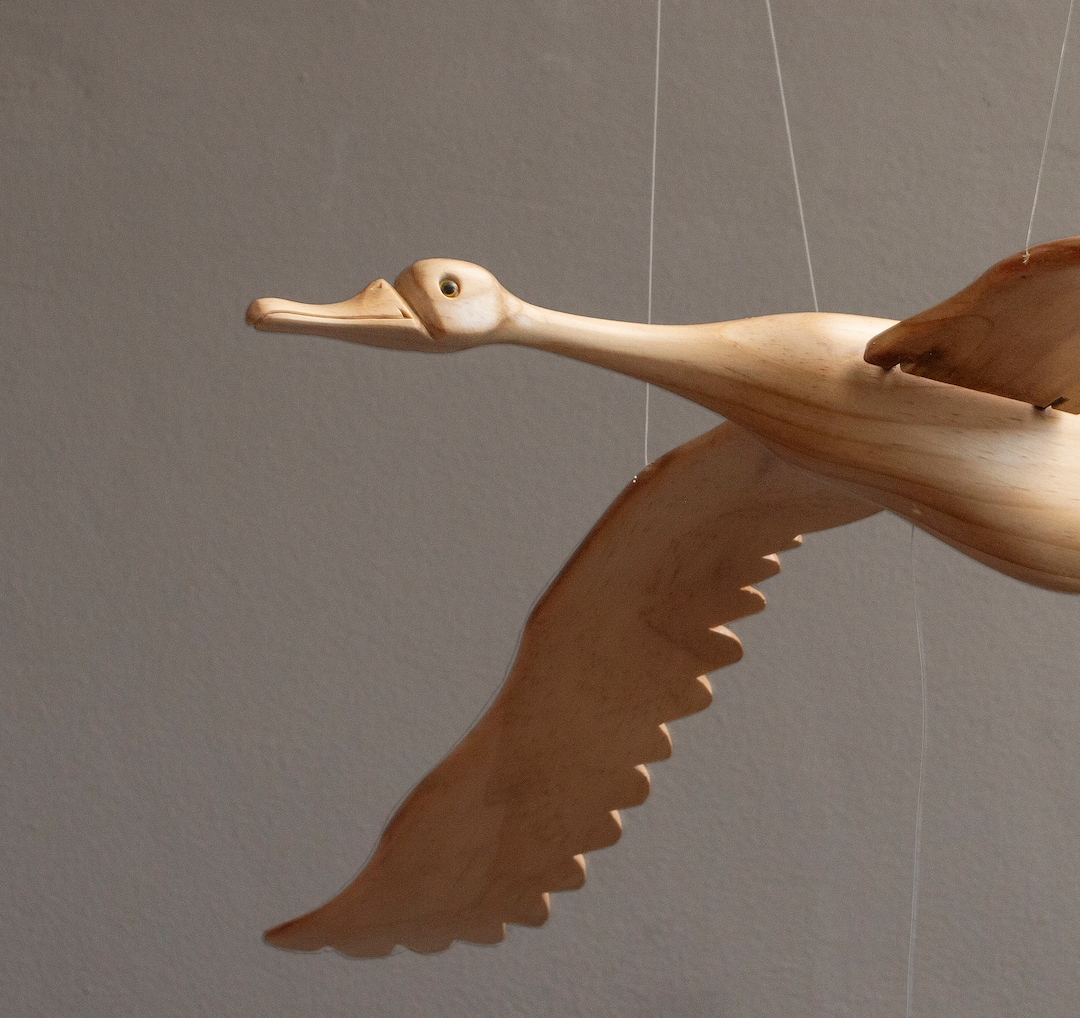 Goose Wooden Mobile Birds 5th Anniversary Gift Cabin Decor Family Gift ...