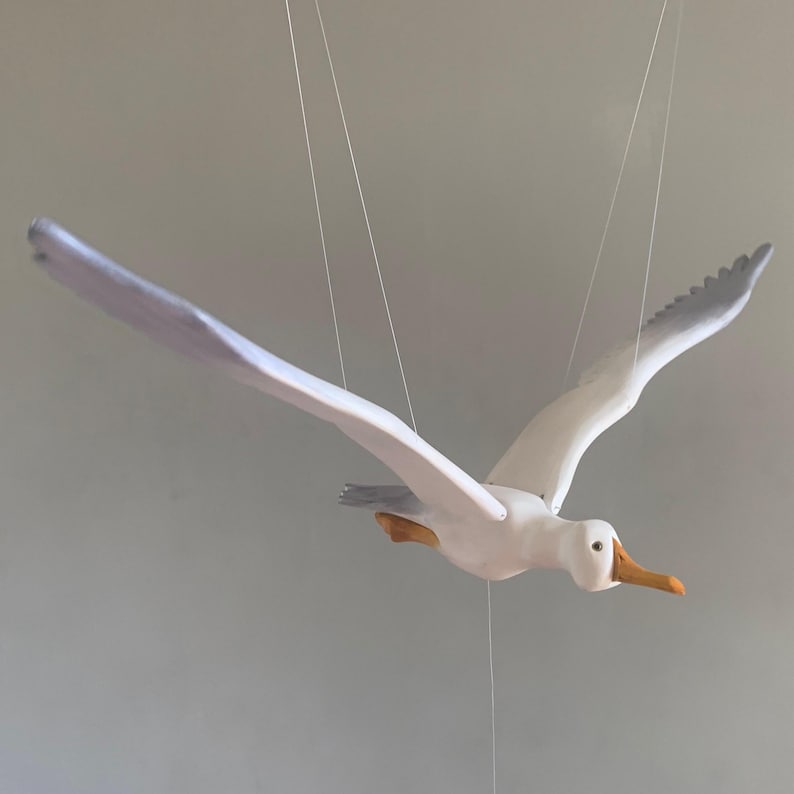 Seagull Handcrafted Seagull Wooden Mobile Perfect for Beach House Decor ...