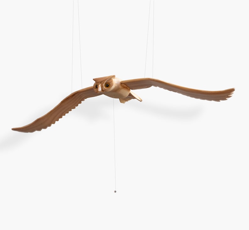 Wooden Flying Mobile Birds Owl Owl Decor Wood - Etsy