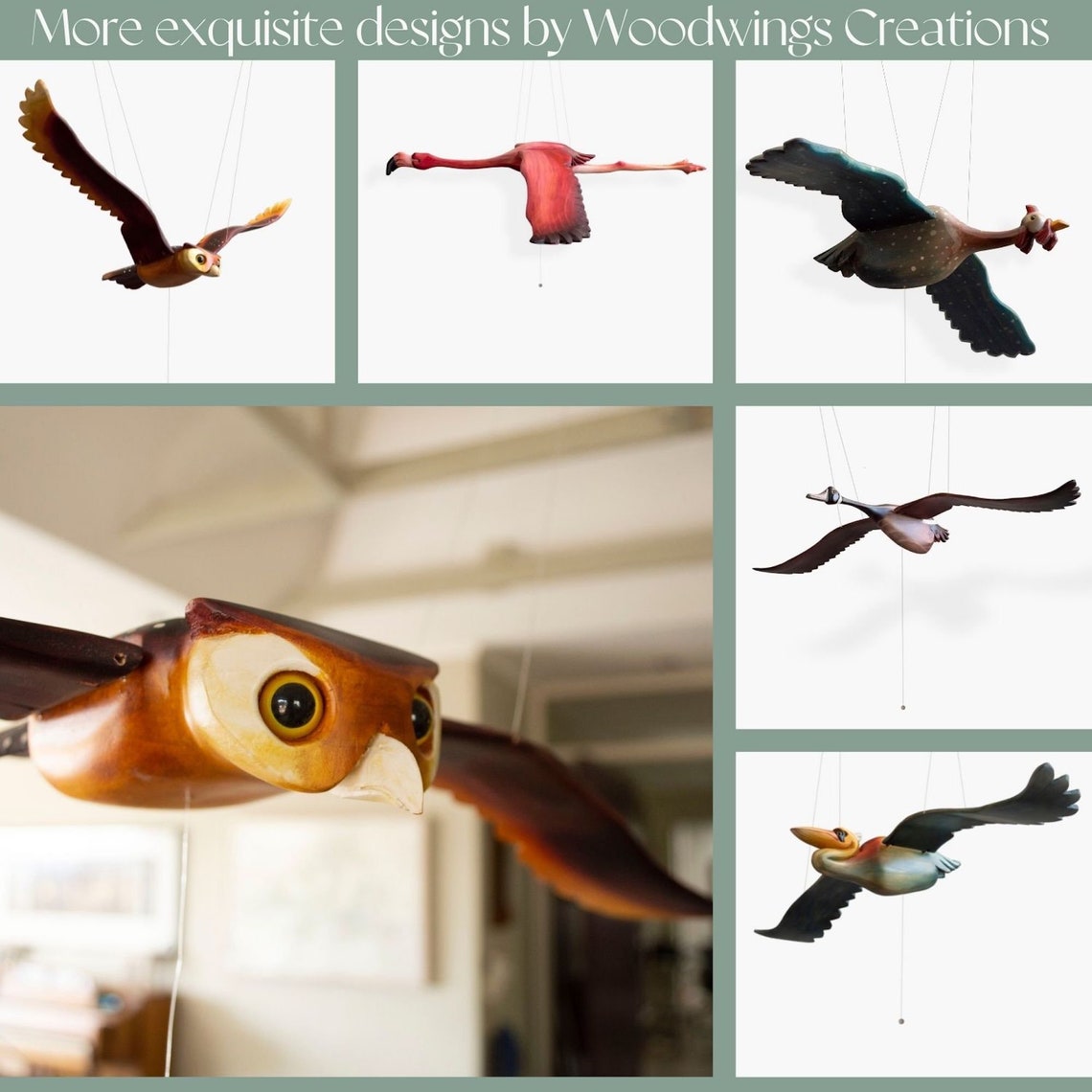 Toucan Bird Mobile Art Exotic Bird Wooden Flying Bird - Etsy