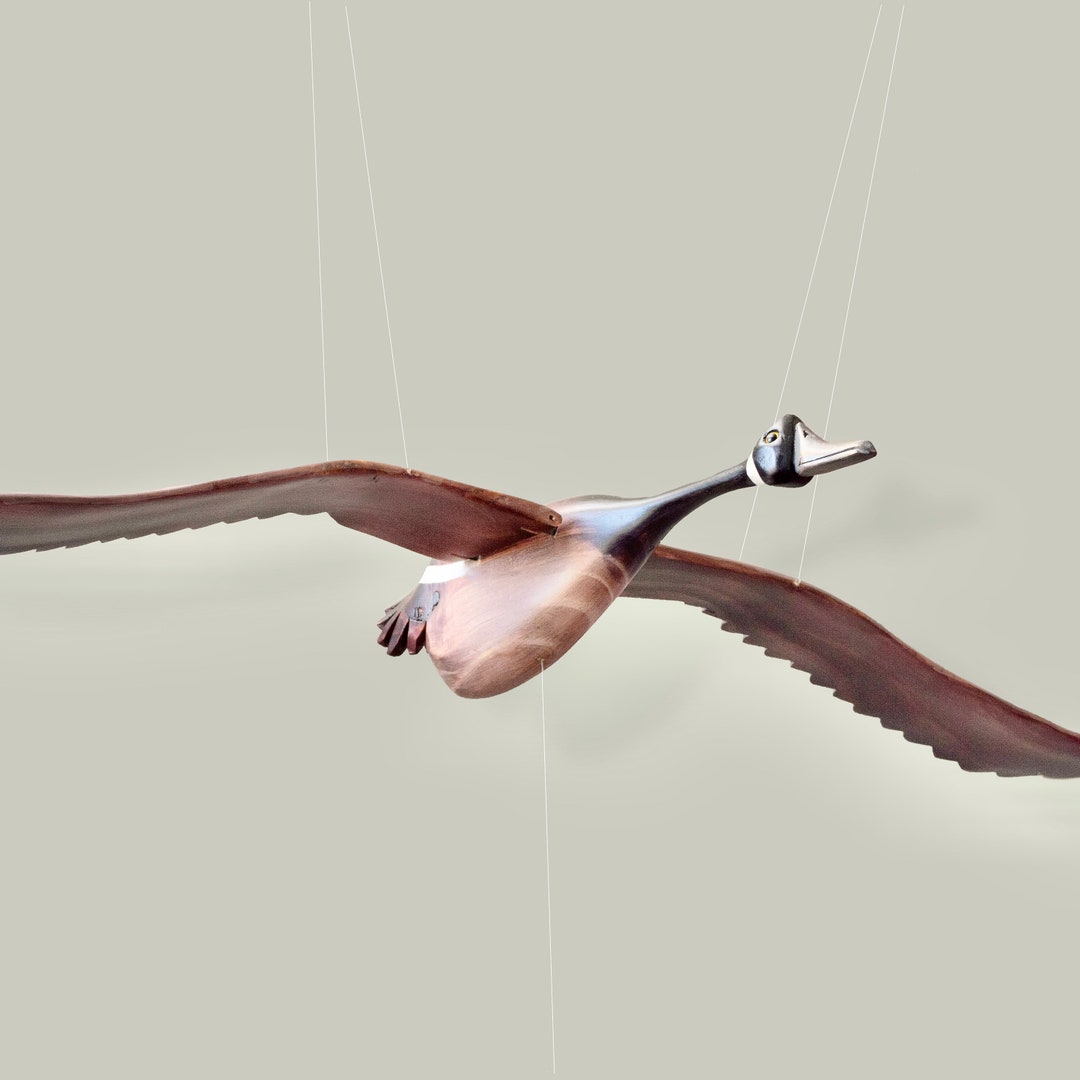 Wooden Flying Mobile Canadian Goose Home Decor Mobile Patio Decor ...