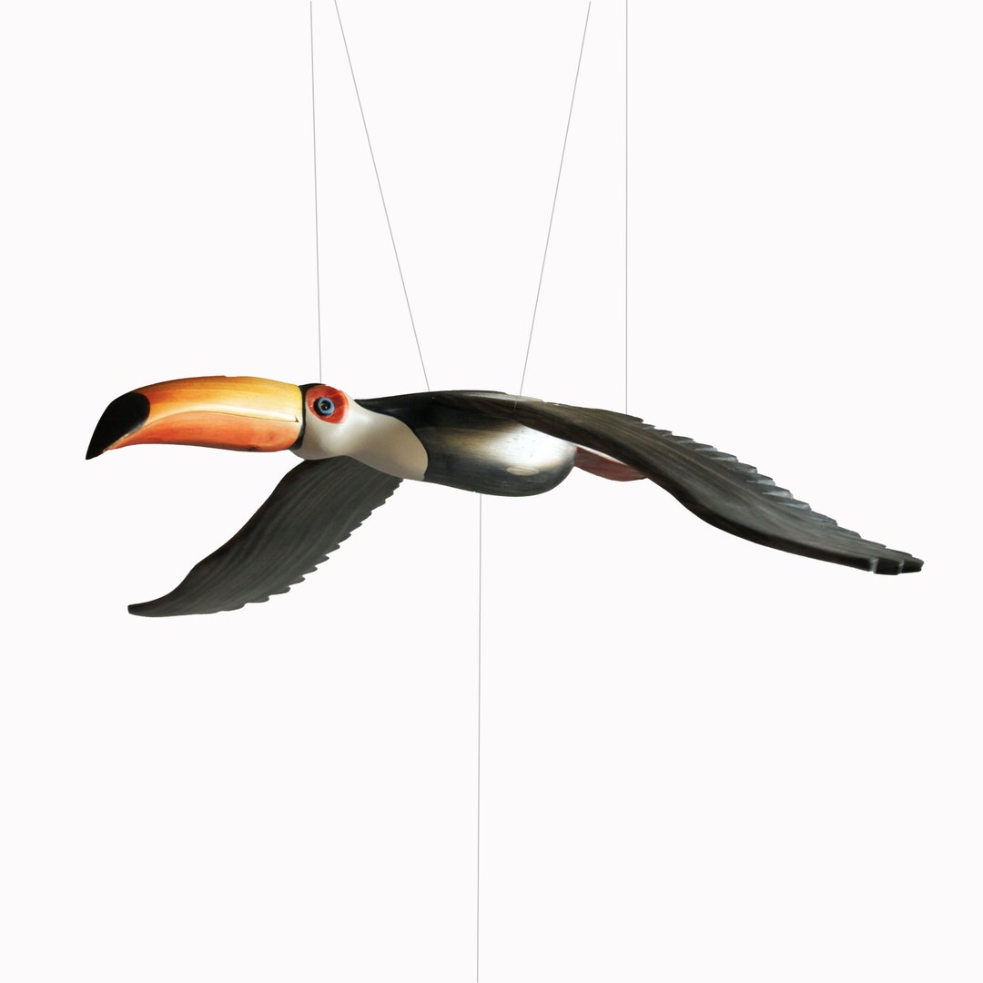 Toucan Bird Mobile Art Exotic Bird Wooden Flying Bird Mobile Toucan ...