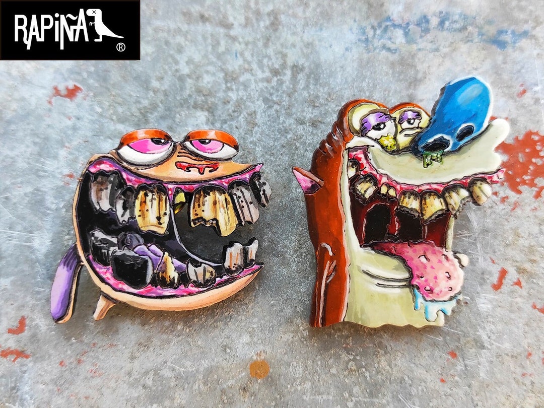 Ren and Stimpy Collection, Pin, Hand Painted Pin, Ren and Stimpy ...