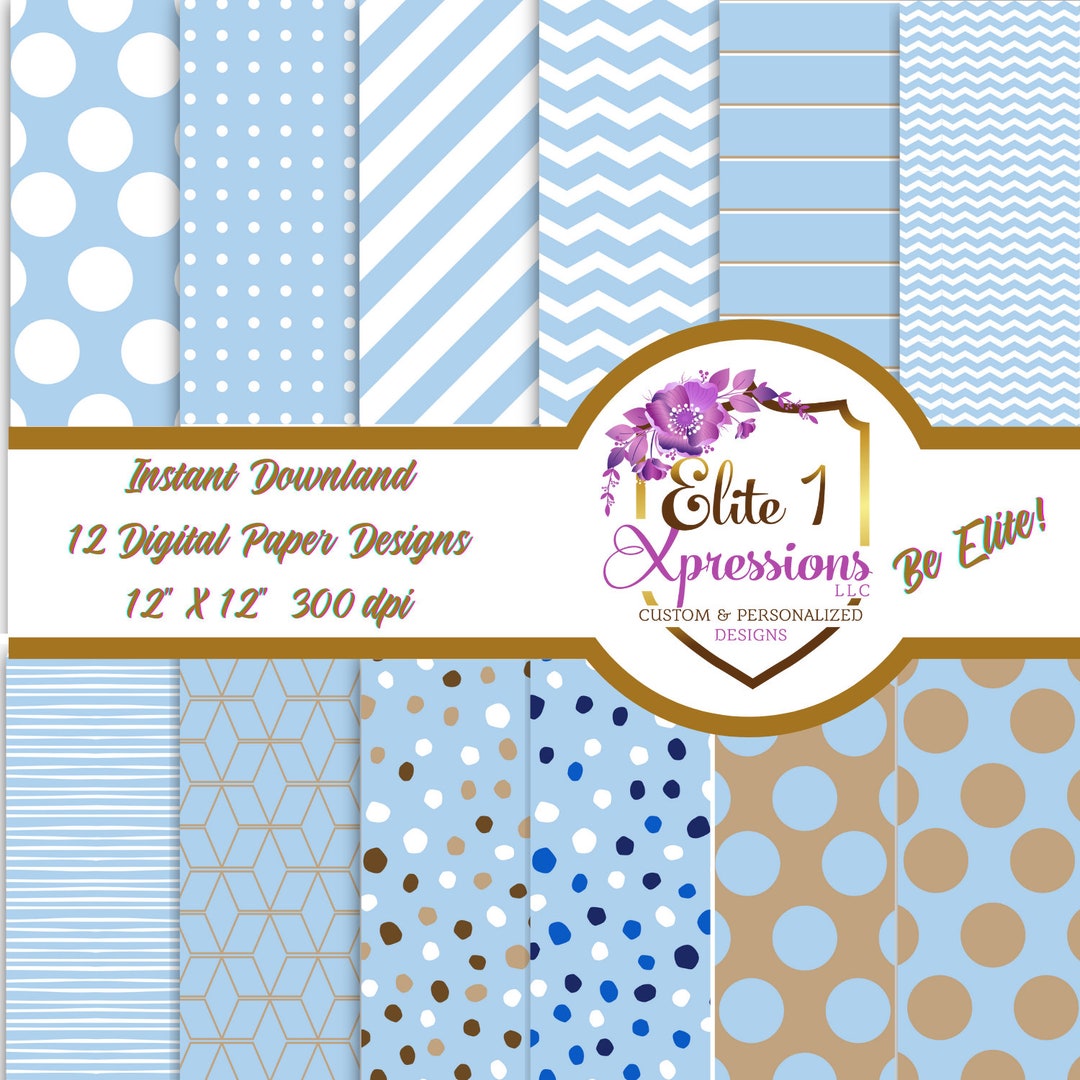 Digital Paper Baby Blue - Etsy