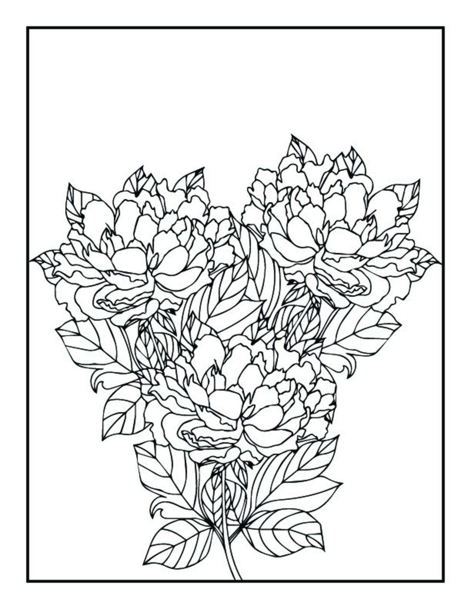 Beautiful Flower Coloring Pages for Kids & Adults - Etsy