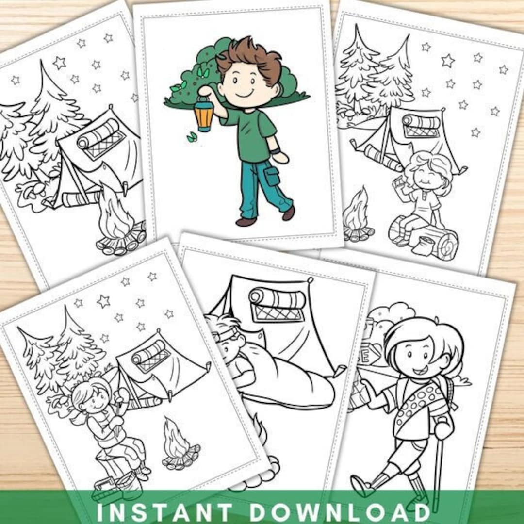 Printable Camping Coloring Pages for Kids of All Ages - Etsy