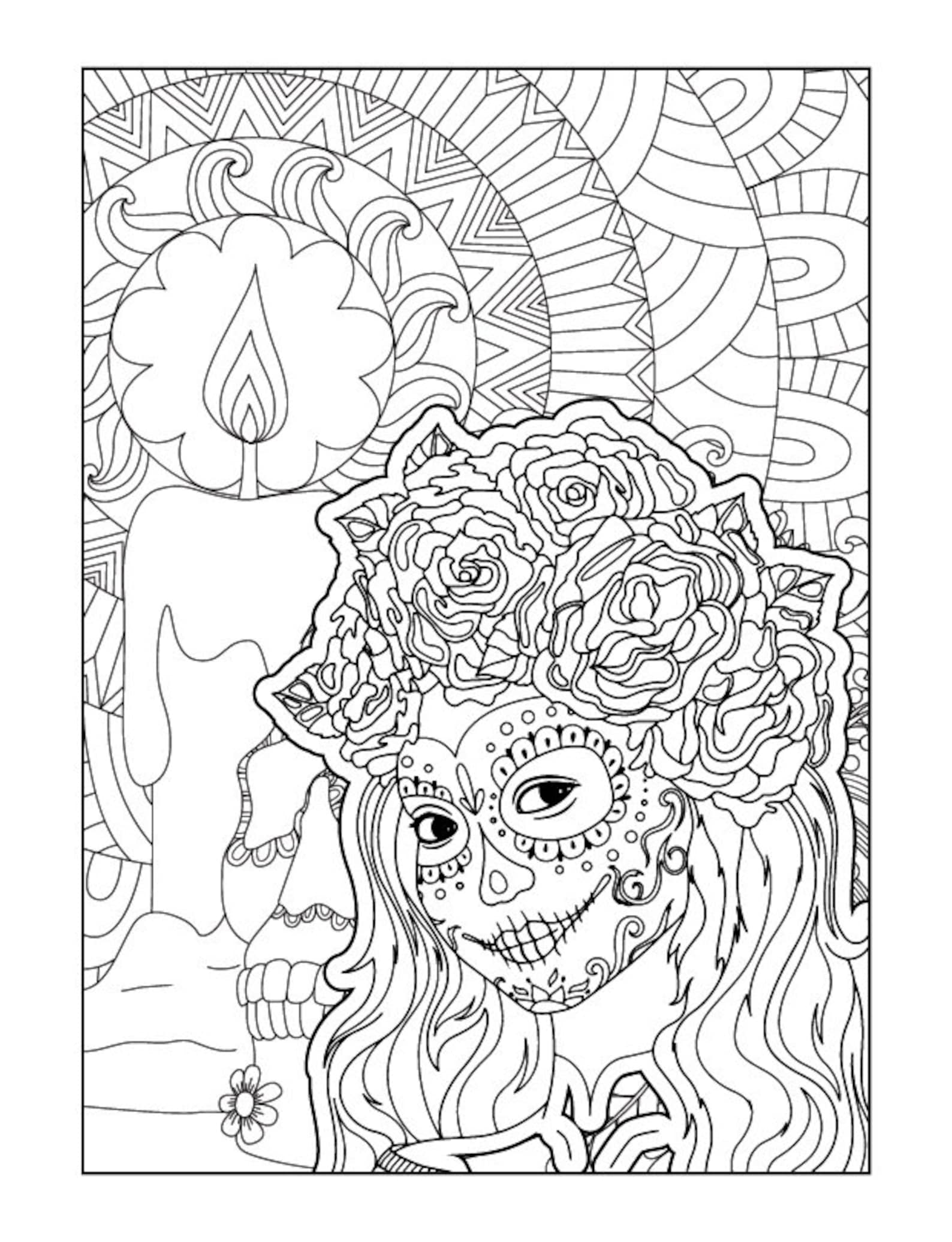 Halloween Coloring Pages for Adults - Etsy