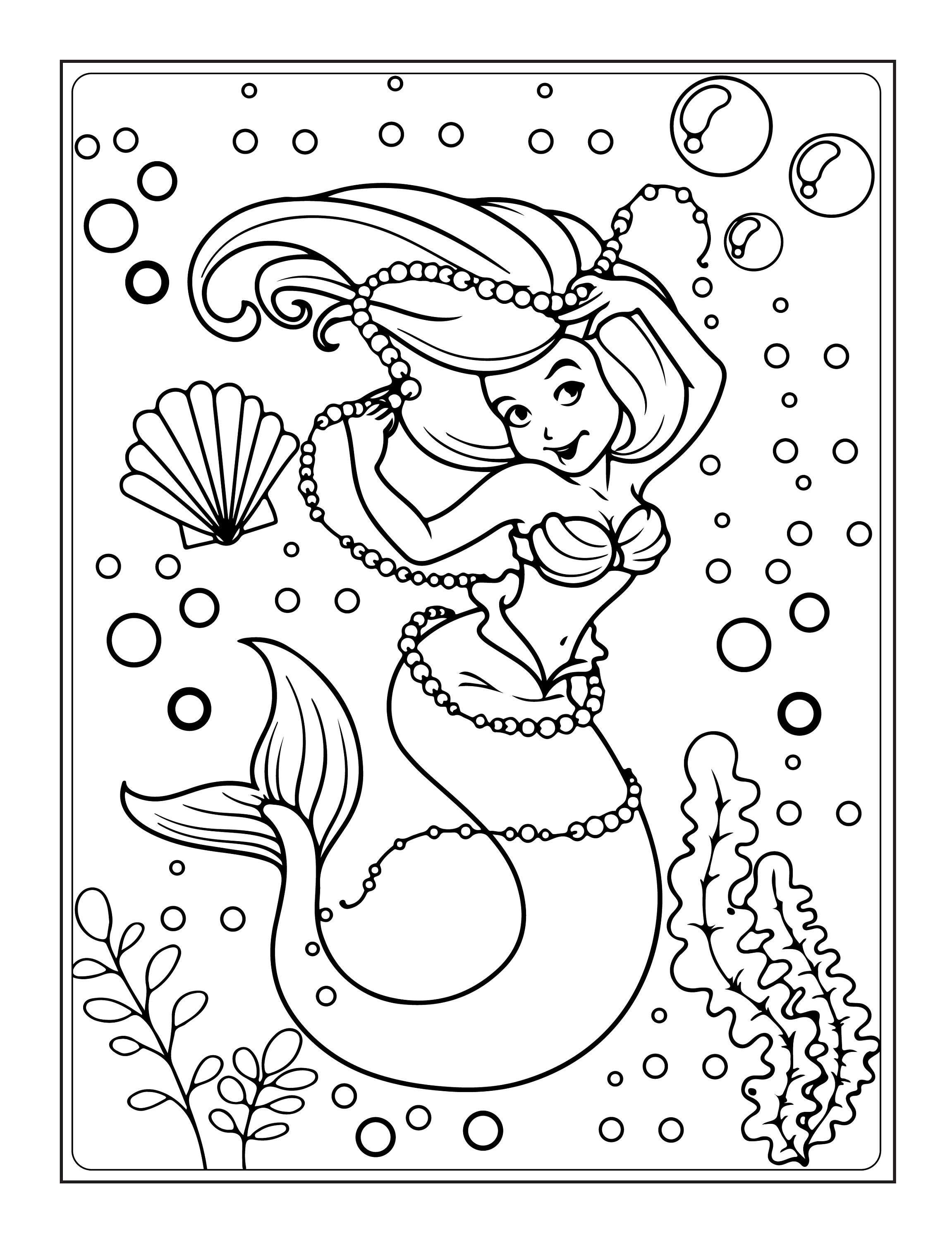 Mermaid Coloring Book for Kids Ages 4-8: 40 Cute, Unique Coloring Pages ...