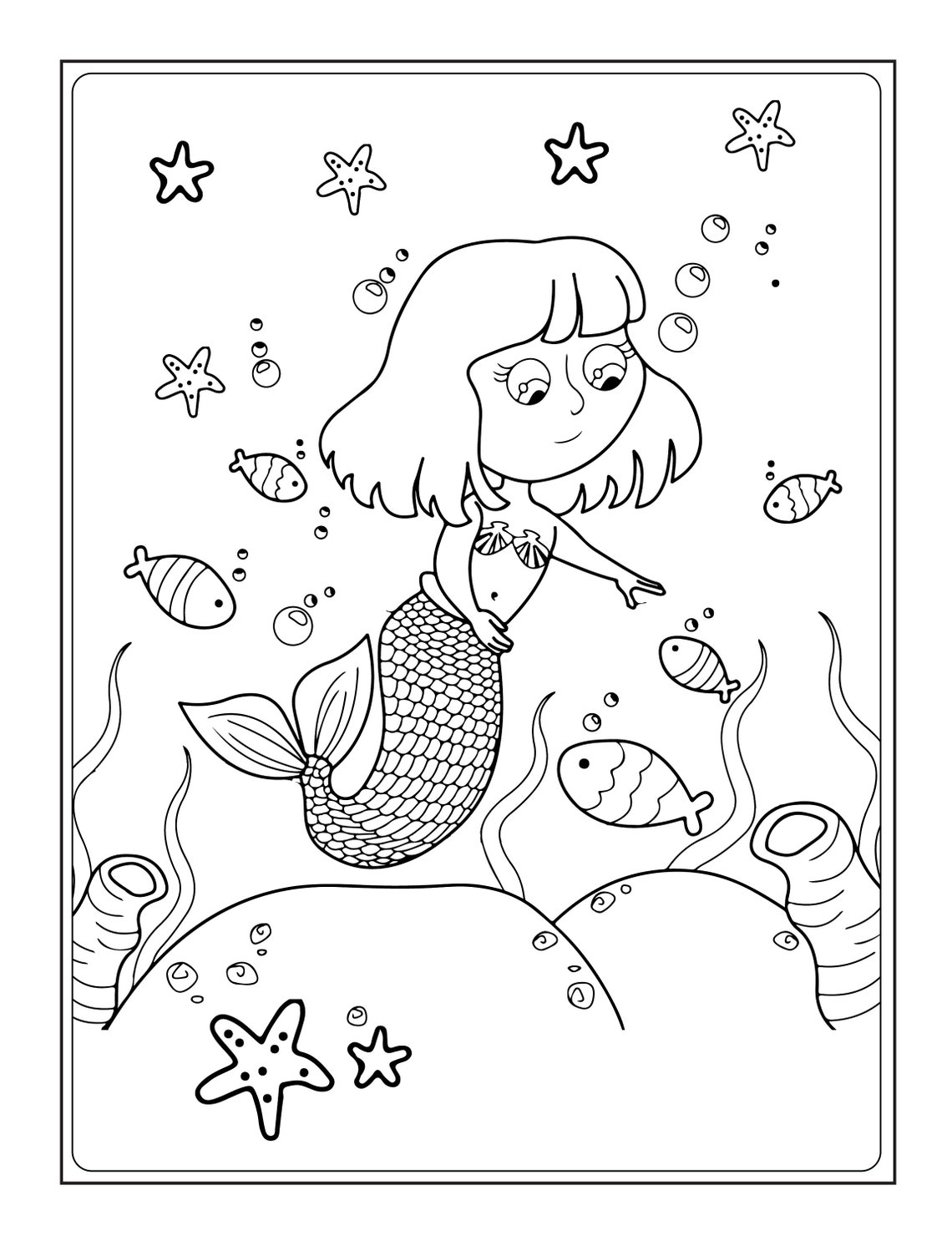 Mermaid Coloring Book for Kids Ages 4-8: 40 Cute, Unique Coloring Pages ...