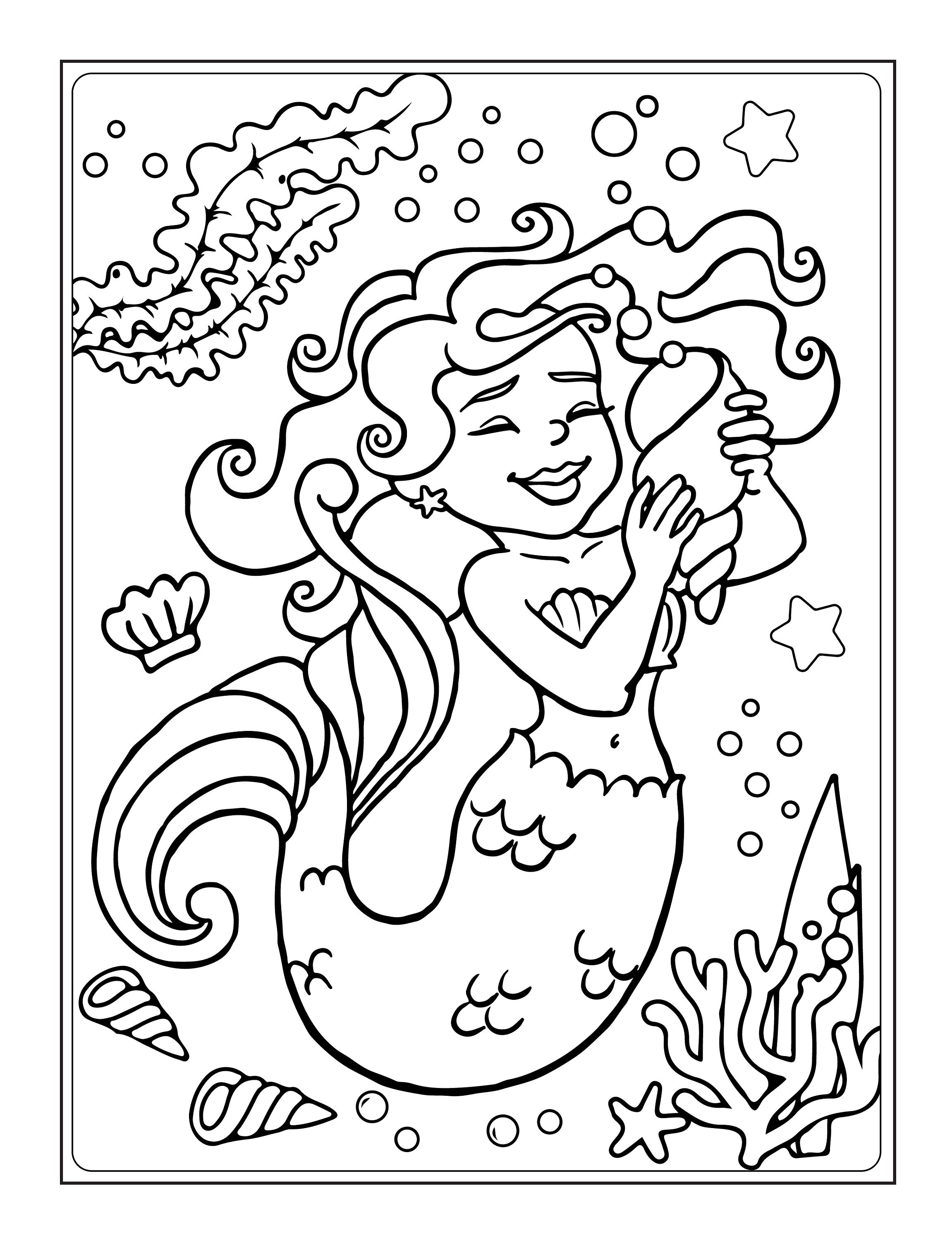 Mermaid Coloring Book for Kids Ages 4-8: 40 Cute, Unique Coloring Pages ...