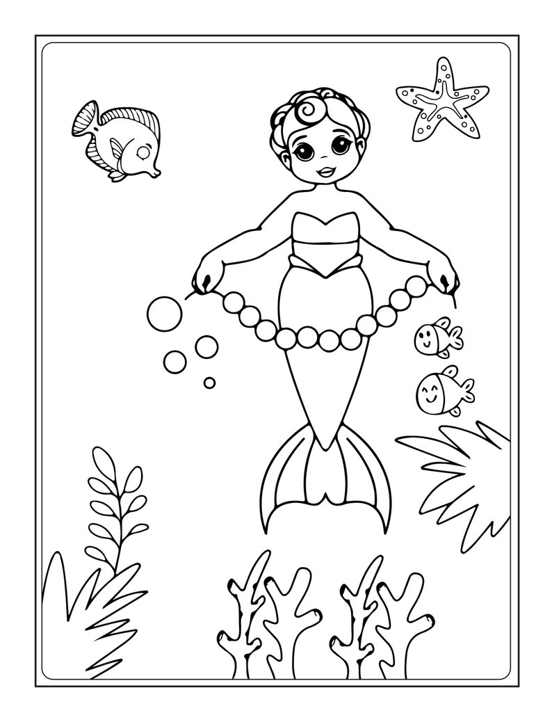 Mermaid Coloring Book for Kids Ages 4-8: 40 Cute, Unique Coloring Pages ...