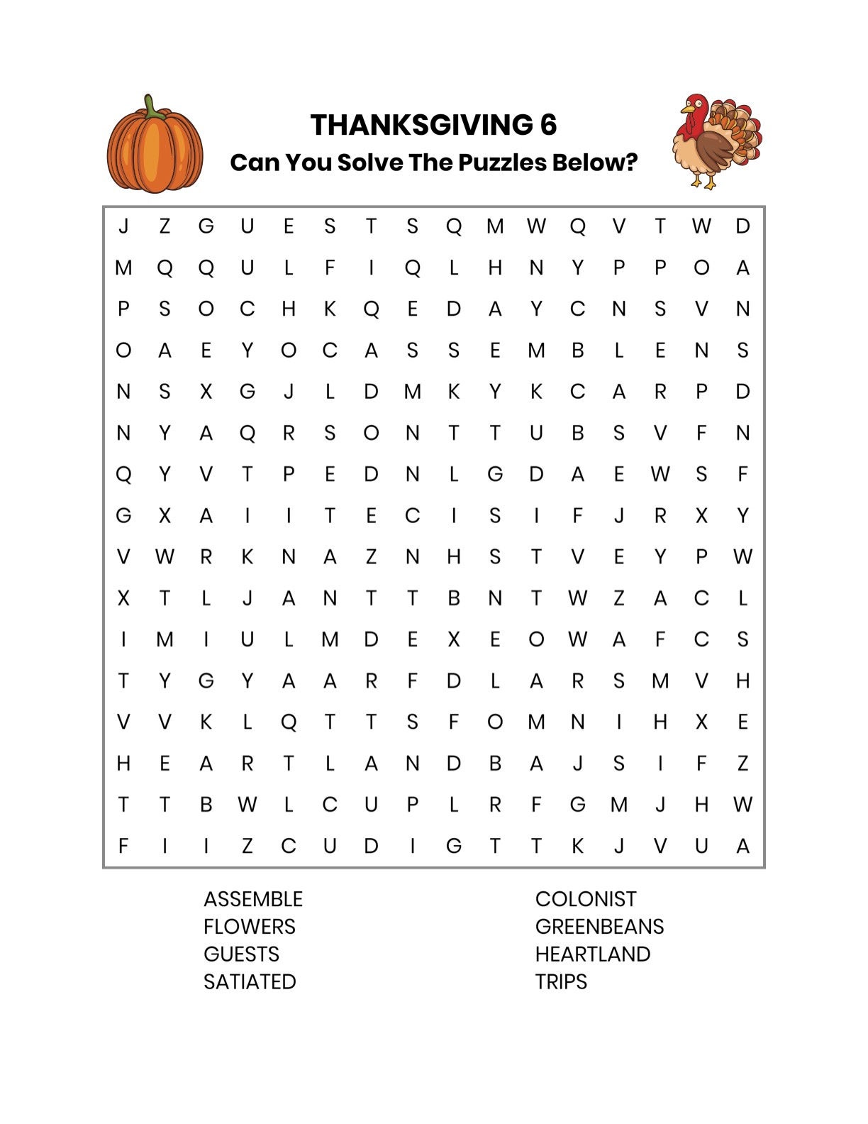 Thanksgiving Word Search: Large Print Thanksgiving Word Search Puzzle ...