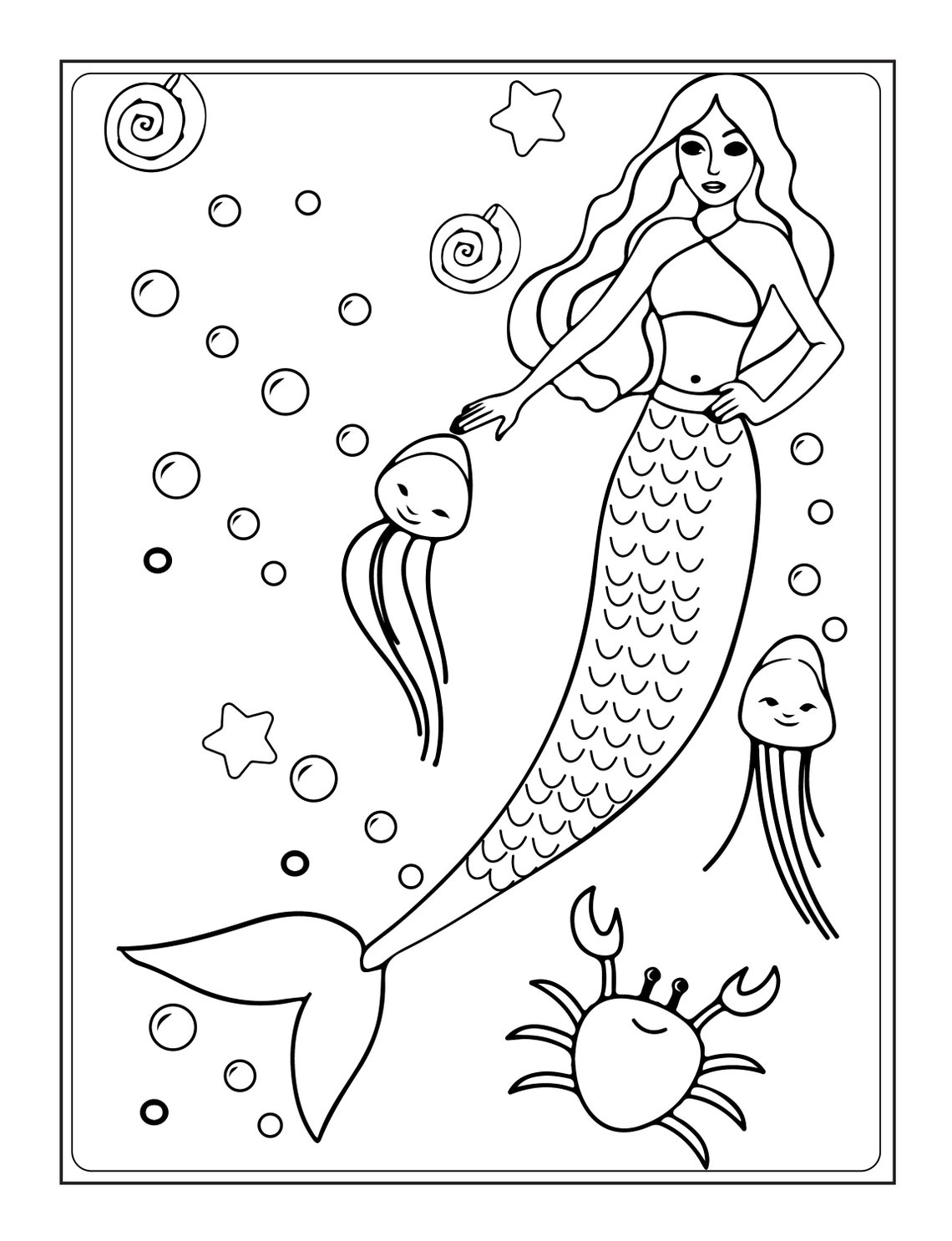 Mermaid Coloring Book for Kids Ages 4-8: 40 Cute, Unique Coloring Pages ...