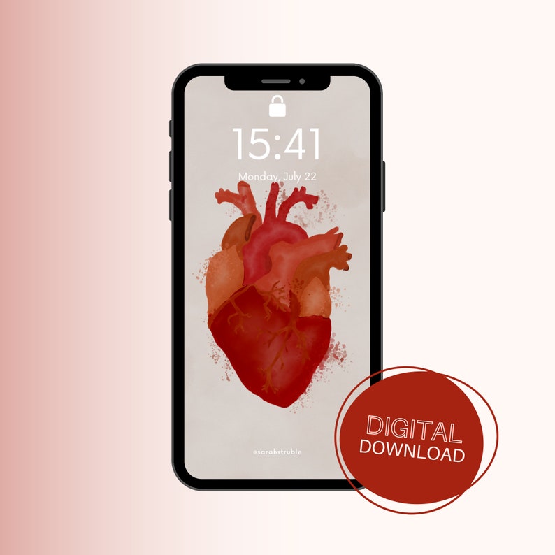 Heart Anatomy Print, Anatomy Art, Watercolor Anatomical Heart Printable ...
