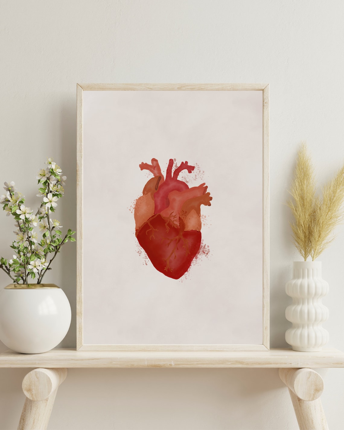 Heart Anatomy Print, Anatomy Art, Watercolor Anatomical Heart Printable ...