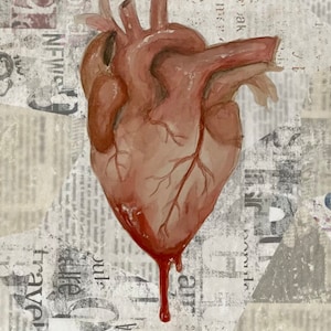 Bleeding Heart Anatomy Print, Anatomy Art, Watercolor Anatomical Heart ...