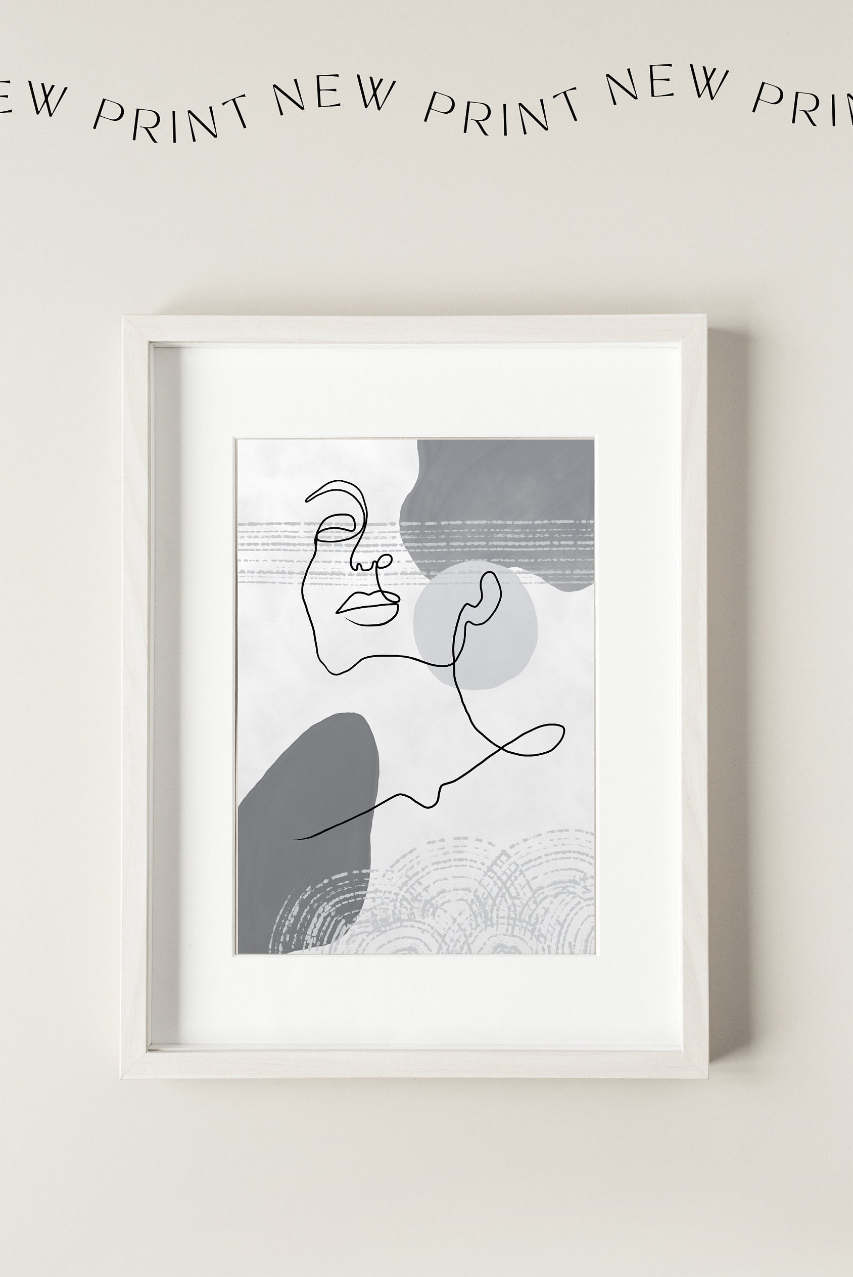 Grey Minimalist Line Drawing Poster - Etsy