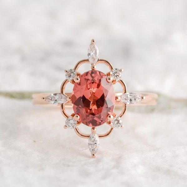 Padparadscha Sapphire Ring - Etsy