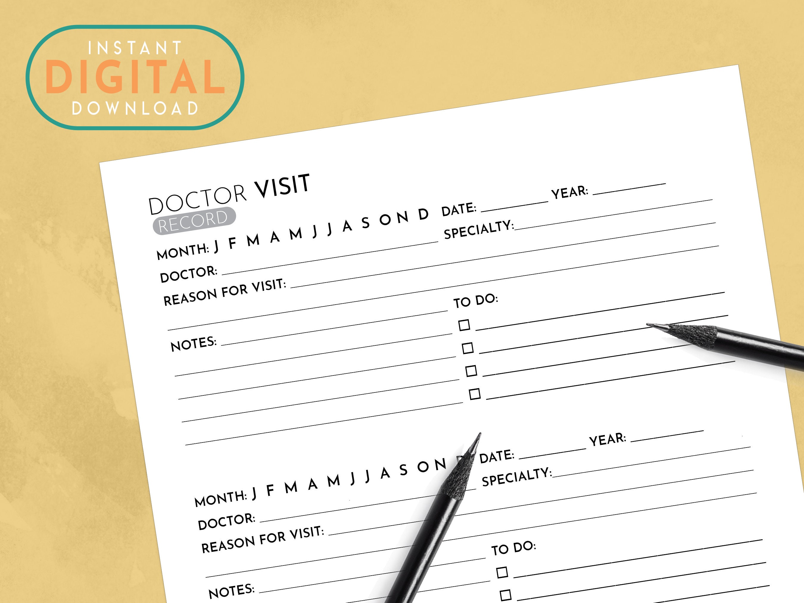 Doctor Visit Record Printable PDF - Etsy