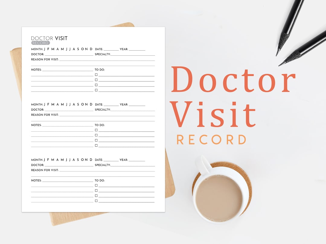 Doctor Visit Record | Printable PDF - Etsy