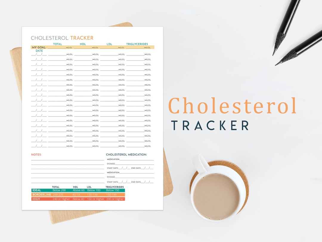 Cholesterol Tracker Printable PDF - Etsy