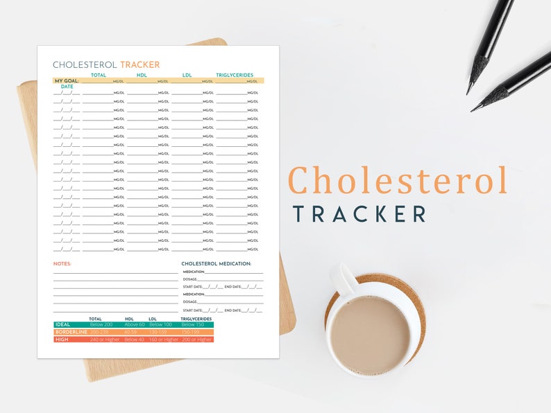 Cholesterol Tracker Printable PDF | Etsy