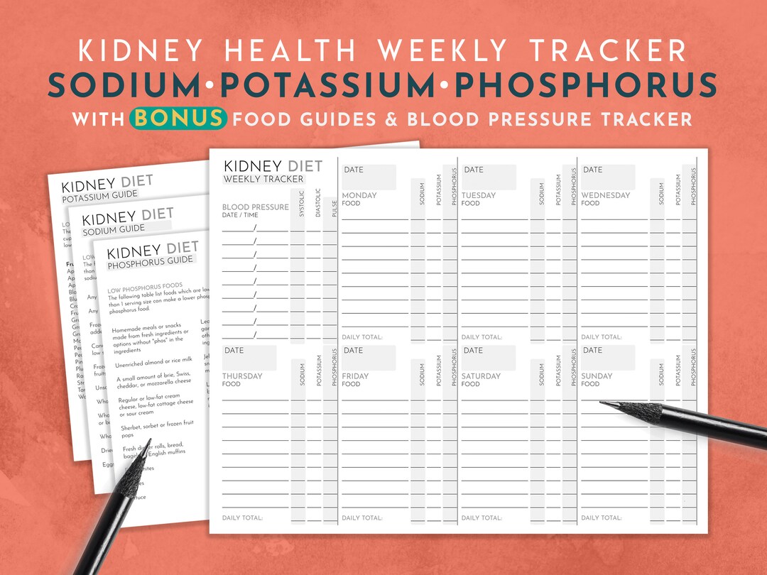 Kidney Diet Weekly Tracker Kit | A4 & US Letter Printable PDF - Etsy