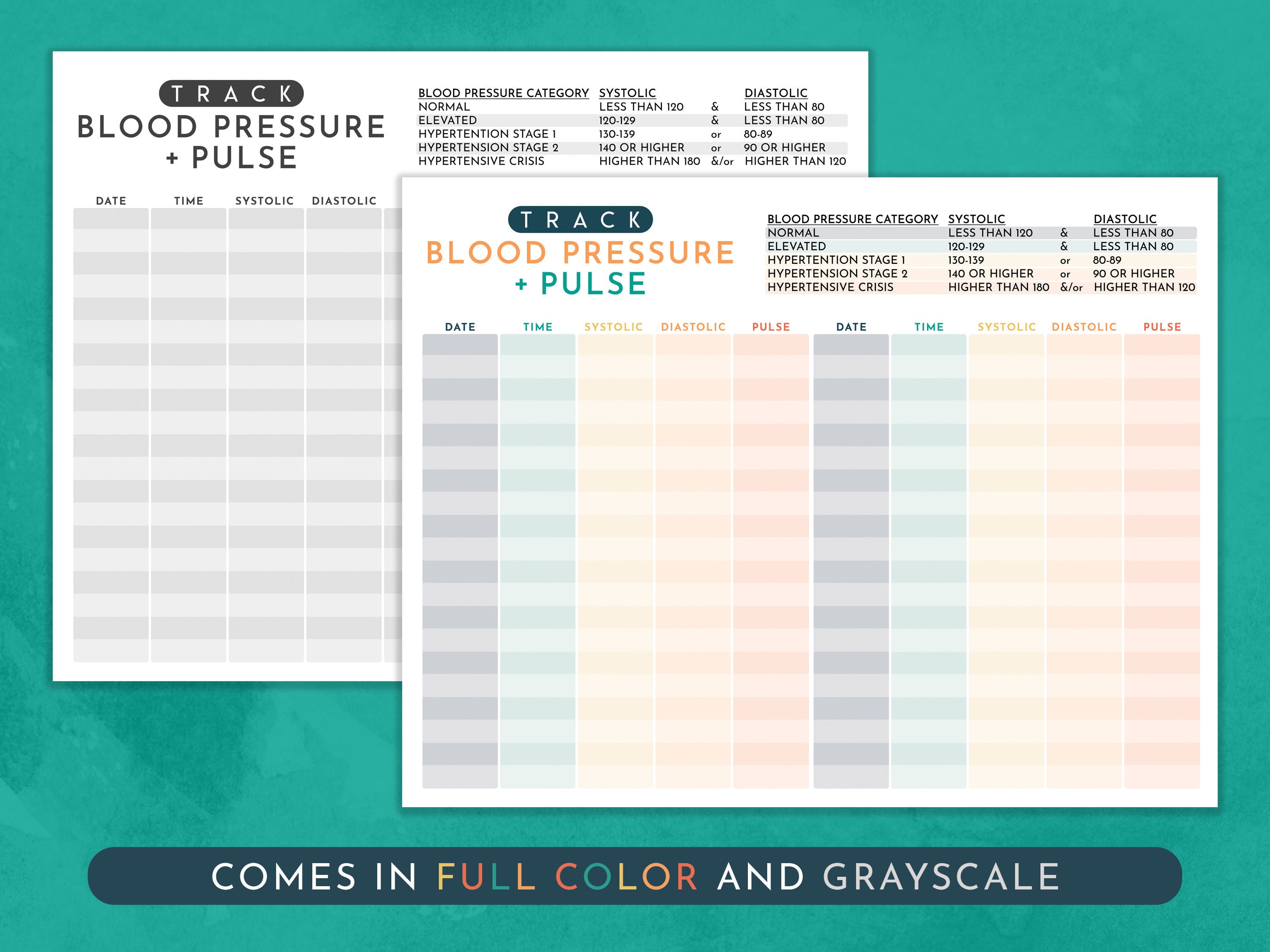 Blood Pressure And Pulse Chart